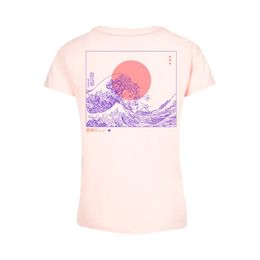F4NT4STIC Ladies Box T-Shirt Kanagawa Welle Japan in pink | Gr.: XL