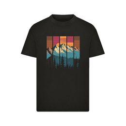 F4NT4STIC T-Shirt Berg Sonnenuntergang Retro in schwarz | Gr.: 158/164