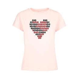 F4NT4STIC Ladies Box Tee I love you 01001001 Binary Code Herz Valentinstag in pink | Gr.: S