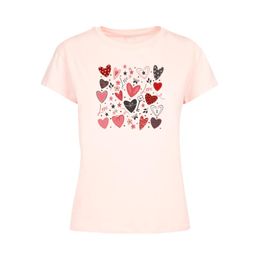 F4NT4STIC Ladies Box Tee Cute Herzen Variety Valentinstag in pink | Gr.: S