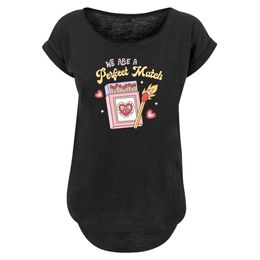 F4NT4STIC Long Cut T-Shirt We Are A Perfect Match Love in schwarz | Gr.: XS