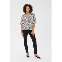 Kaffe Kurzarm-Bluse KAhaley Regular fit in Chalk w. Black Deep AOP | Gr.: 36