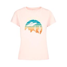 F4NT4STIC Box Tee I Believe UFO Alien Sonnenuntergang in pink | Gr.: XS