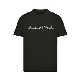F4NT4STIC T-Shirt Herzschlag Berge Wandern in schwarz | Gr.: 134/140