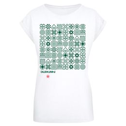F4NT4STIC T-Shirt Muster Gr&uuml;n Symbole in wei&szlig; | Gr.: S