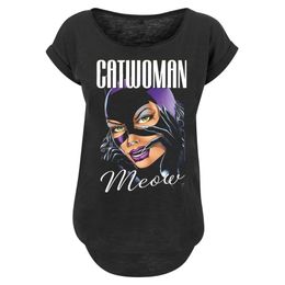 F4NT4STIC Long Cut T-Shirt DC Comis Superhelden Batman Catwoman Feline Fatale in schwarz | Gr.: L