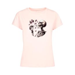 F4NT4STIC Box Tee Niedliches Goth Skelett Herz Seifenblasen in pink | Gr.: XL