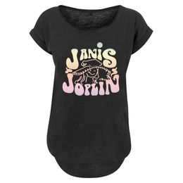 F4NT4STIC Long Cut T-Shirt Janis Joplin Pastel Logo in schwarz | Gr.: XL
