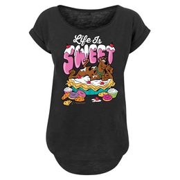 F4NT4STIC Long Cut T-Shirt Scooby Doo Life Is Sweet in schwarz | Gr.: XL