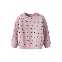name it Sweatshirt 'NMFSOLEA' M&auml;dchen Gr&ouml;&szlig;e 92 aubergine / violettblau / rosa / silber