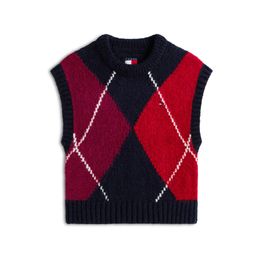Tommy Jeans Sweater female size S marine blue / Cranberry / bright red / mottled white