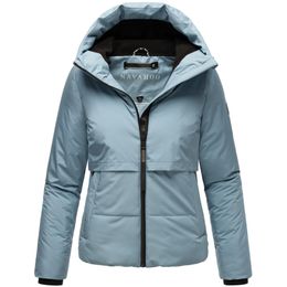 Steppjacke Navahoo "Liebesküken XIV", Damen, Gr. S (36), blau (rauchblau), Obermaterial: 100% Polyester (recycelt), Innenfutter: 100% Polyester, Ärmelfutter: 100% Polyester (recycelt), Wattierung: 100% Polyester (recycelt), tailliert hüftlang, hoch geschlossener Ausschnitt, Ärmel ohne Ärmelschlitz Rippstrickbündchen, Jacken Steppjacke, modische Damen Winterjacke mit Fleece-Innenfutter