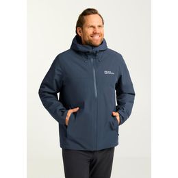 Outdoorjacke Jack Wolfskin "WISPER INS JKT M", Herren, Gr. S (48), blau (midnightsky, schwarznavy), Oberstoff: 100% POLYESTER; Füllung 1: 100% POLYESTER; Futter 1: 100% POLYESTER, Jacken
