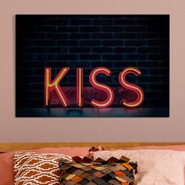 Akustikbild Kiss - Neonsign