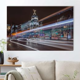 Bilderwelten Akustikbild Stadt bunt Motiv Schallschutzbild - Madrid Traffic - Architektur Wohnzimmer Schlafzimmer