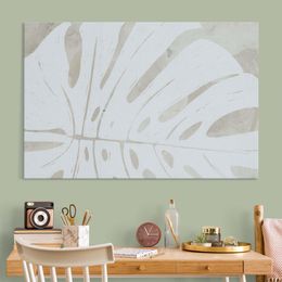 Akustikbild Monstera Silhouette auf Leinen