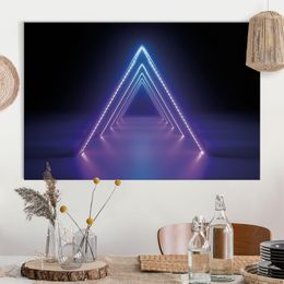 Bilderwelten Akustikbild violett Neon Art 3D-Effekt - Neon Dreieck - Wandbild Jugendzimmer