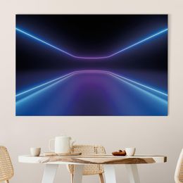 Bilderwelten Akustikbild blau Neon Art Schallschutzbild - Neonlichter - Wandbild Jugendzimmer