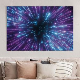 Bilderwelten Akustikbild Himmel blau Neon Art 3D-Effekt - Neon Feuerwerk - Himmel Jugendzimmer