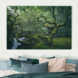 Bilderwelten Akustikbild gr&uuml;n Motiv Schallschutzbild - Magischer Baum - Wandbild Wohnzimmer Schlafzimmer