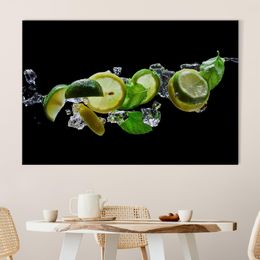 Bilderwelten Akustikbild Kulinarisch schwarz Motiv Schallschutzbild - Mojito Zutaten - Getr&auml;nke K&uuml;che