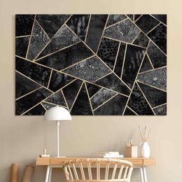 Akustikbild Graue Dreiecke Gold
