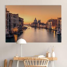 Bilderwelten Akustikbild Natur orange Motiv Schallschutzbild - Goldenes Venedig - Italien Wohnzimmer Schlafzimmer