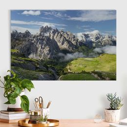 Bilderwelten Akustikbild Natur gr&uuml;n Motiv Schallschutzbild - Italienische Alpen - Berg Wohnzimmer Schlafzimmer