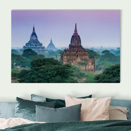 Bilderwelten Akustikbild Natur gr&uuml;n Motiv Schallschutzbild - Sakralgeb&auml;ude in Bagan - Asia Wohnzimmer Schlafzimmer