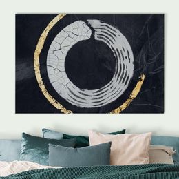 Bilderwelten Akustikbild originell blau Abstrakt Schallschutzbild - Phylum Gold - Wandbild Wohnzimmer Schlafzimmer