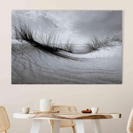 Bilderwelten Akustikbild Strand schwarz weiss Motiv Schallschutzbild - Sandd&uuml;ne Schwarz-Wei&szlig; - D&uuml;nen Wohnzimmer Schlafzimmer