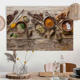 Bilderwelten Akustikbild Kulinarisch braun Motiv Schallschutzbild - W&uuml;rzmischung - Gew&uuml;rze & Kr&auml;uter K&uuml;che