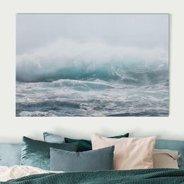 Bilderwelten Akustikbild Strand blau Motiv Schallschutzbild - Gro&szlig;e Welle Hawaii - Meerblick Wohnzimmer Schlafzimmer