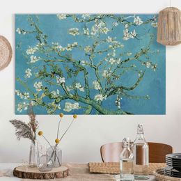 Bilderwelten Akustikbild originell blau modern Schallschutzbild - Vincent van Gogh - Mandelbl&uuml;te - Wandbild Wohnzimmer Schlafzimmer