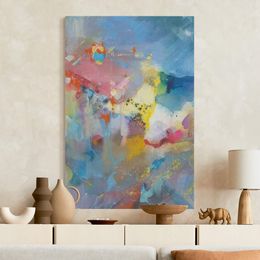 Bilderwelten Akustikbild originell bunt Abstrakt Schallschutzbild - Pastell-Explosion - Wandbild Wohnzimmer Schlafzimmer