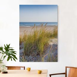 Bilderwelten Akustikbild Strand beige Motiv Schallschutzbild - Strandd&uuml;ne am Meer - D&uuml;nen Wohnzimmer Schlafzimmer