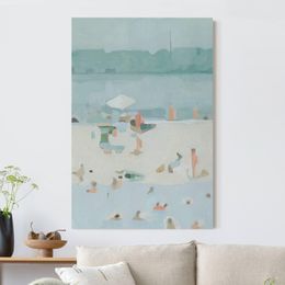 Bilderwelten Akustikbild originell pastell maritim Schallschutzbild - Sandbank im Meer I - Wandbild Wohnzimmer Schlafzimmer