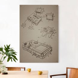Bilderwelten Akustikbild beige Vintage Schallschutzbild - Vintage Anleitung Gaming III - Retro Jugendzimmer