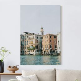 Bilderwelten Akustikbild Strand braun modern Schallschutzbild - Urlaub in Venedig - Architektur Wohnzimmer Schlafzimmer