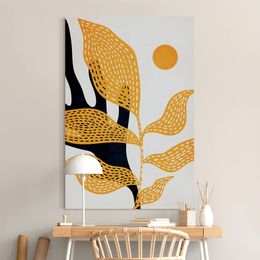 Bilderwelten Akustikbild gelb Abstrakt Schallschutzbild - Sonnenschein im Garten - Pflanzen Wohnzimmer Schlafzimmer