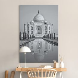 Bilderwelten Akustikbild Stadt grau Orientalisch Schallschutzbild - Taj Mahal mit Garten - Architektur Wohnzimmer Schlafzimmer