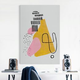 Bilderwelten Akustikbild originell beige Abstrakt Schallschutzbild - Partystimmung I - Wandbild Wohnzimmer Schlafzimmer