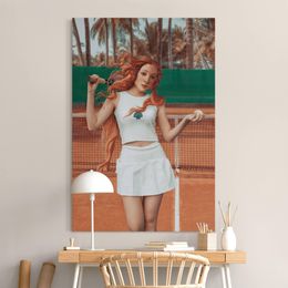Bilderwelten Akustikbild originell orange Vintage Schallschutzbild - Tennis Venus - Lustig Wohnzimmer Schlafzimmer