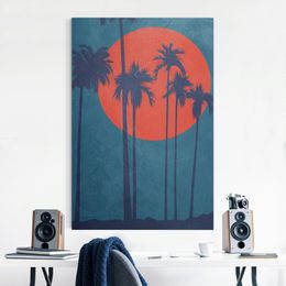 Bilderwelten Akustikbild Palme Cote d ́Azur