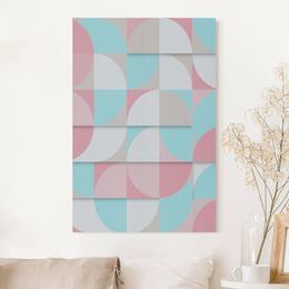 Bilderwelten Akustikbild originell pastell Abstrakt Schallschutzbild - Skandinavische Geometrie - Geometrisch Wohnzimmer Schlafzimmer