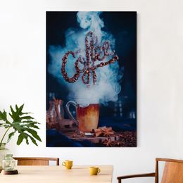 Bilderwelten Akustikbild Kulinarisch bunt Motiv Schallschutzbild - Smell the coffee - Getr&auml;nke Wohnzimmer Schlafzimmer