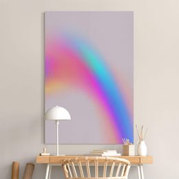 Bilderwelten Akustikbild bunt modern Schallschutzbild - Pinker Farbschwung - Regenbogen Jugendzimmer