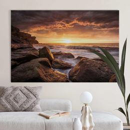 Bilderwelten Akustikbild Strand orange Motiv Schallschutzbild - Cape Solander - Australien Wohnzimmer Schlafzimmer