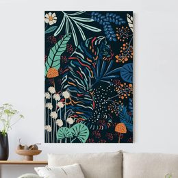 Bilderwelten Akustikbild Tiere blau Illustration Schallschutzbild - Tigertraum - Katze Jugendzimmer