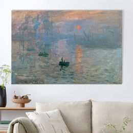 Bilderwelten Akustikbild originell blau modern Schallschutzbild - Claude Monet - Impression - Wandbild Wohnzimmer Schlafzimmer